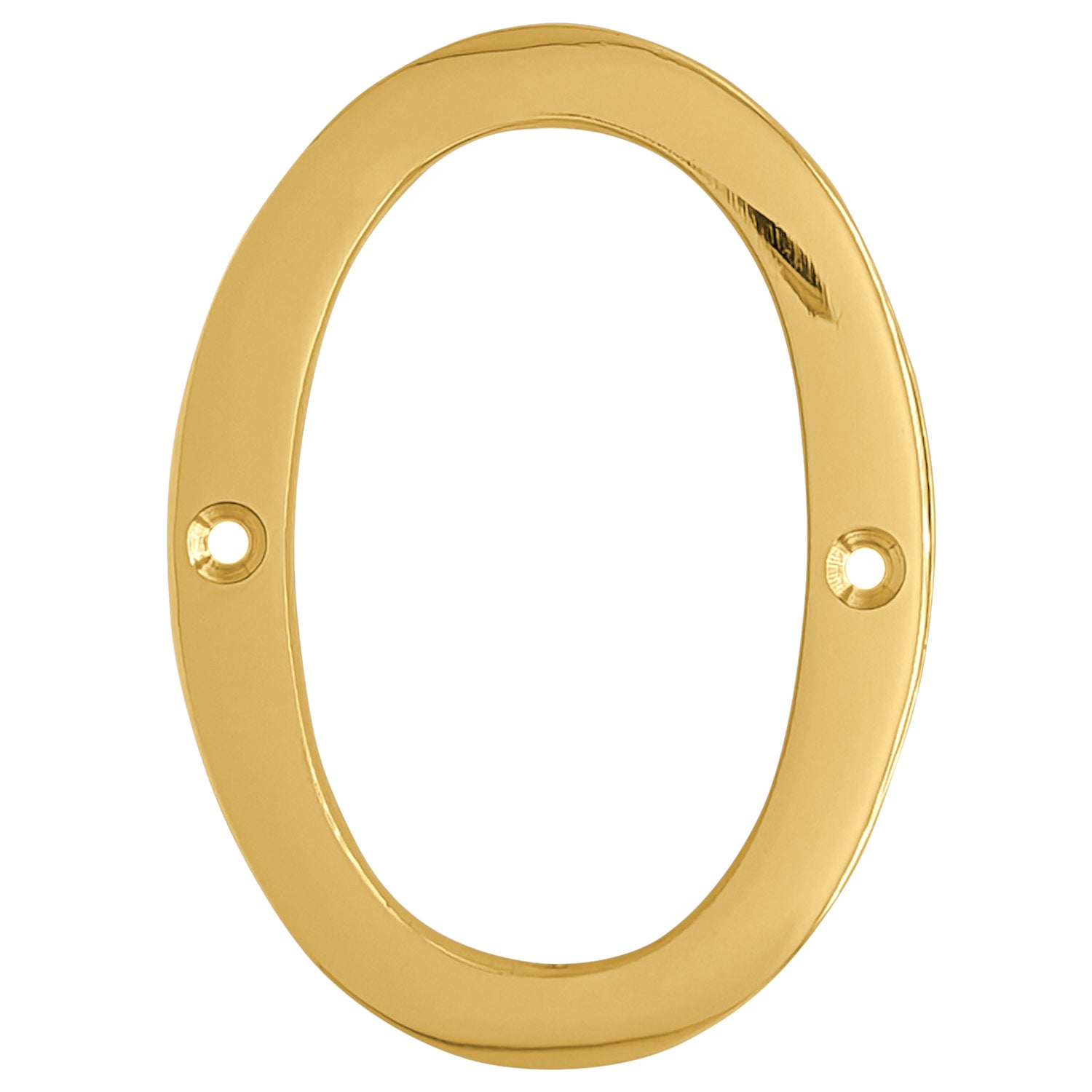 Solid Brass 4 Inch Tall Number 0 – Copper Mountain Hardware