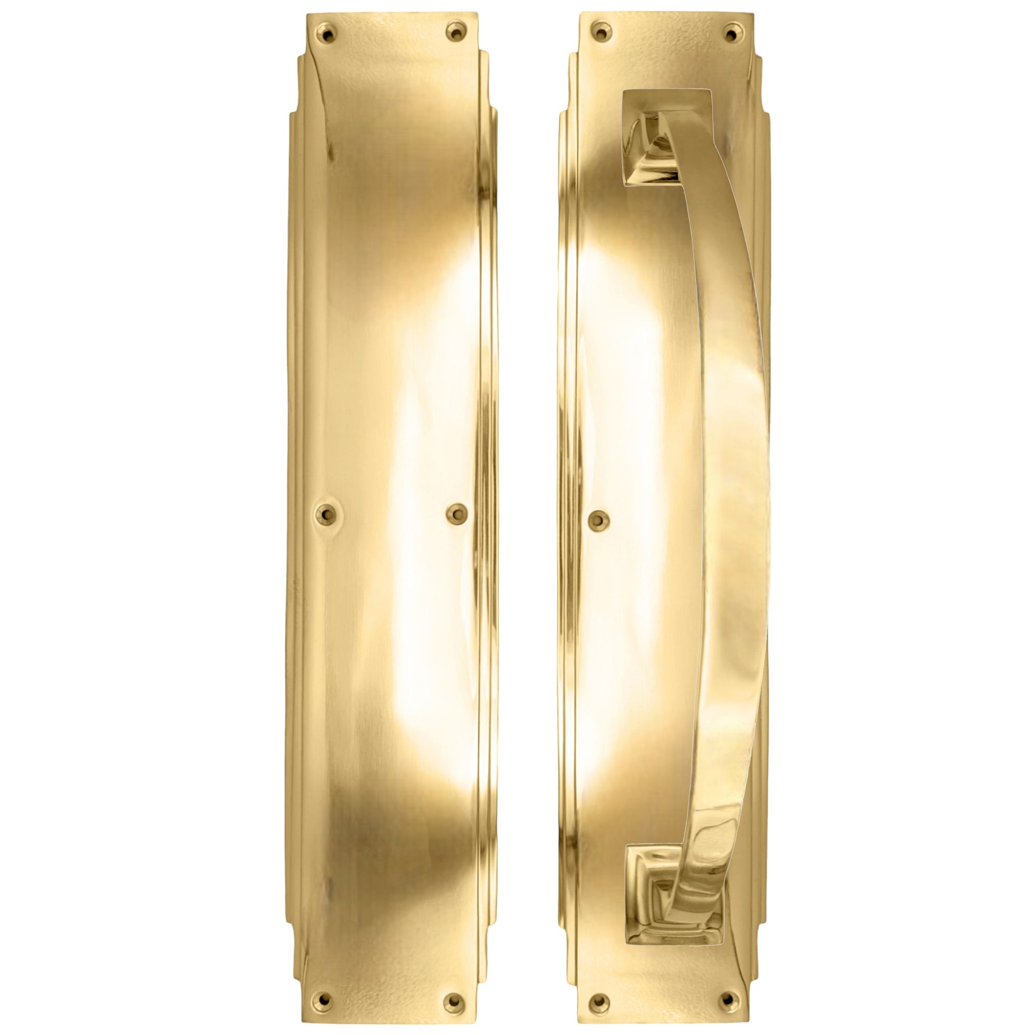 14 Inch Solid Brass Art Deco Skyscraper Push & Pull Set – Copper ...