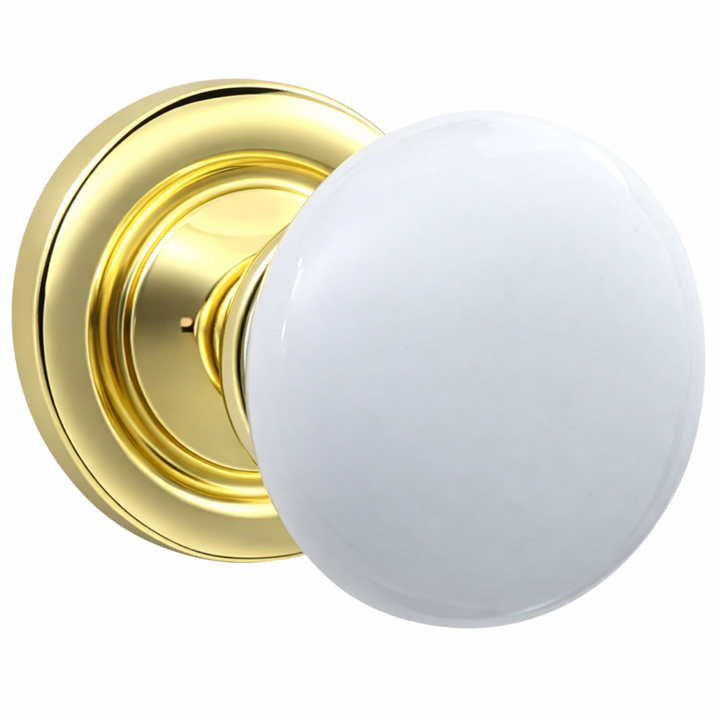 Magnifique® Classic Door Set with White Porcelain Knobs (Several Finis ...